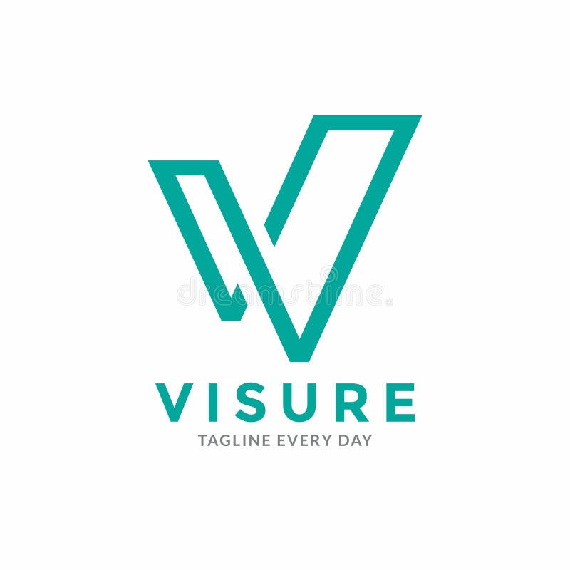 Letter V Line Logo Design Vector Stock Vector - Illustration of ...