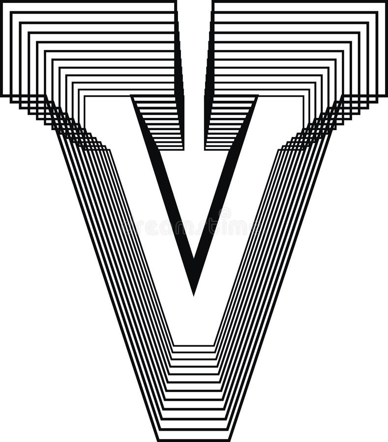 Letter V Line Logo Icon Design Stock Vector - Illustration of symbol ...
