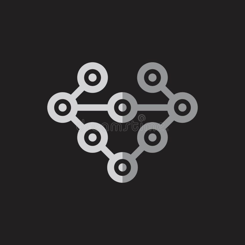 Letter V Linked Circle Connected Symbol Logo Vector Stock Illustration ...