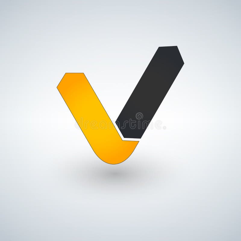 Letter V Logo . Check Mark Logo Concept Stock Illustration ...