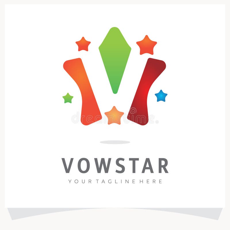 Letter V Logo Design with Colorful Polygon Comet, Logo Design Template ...