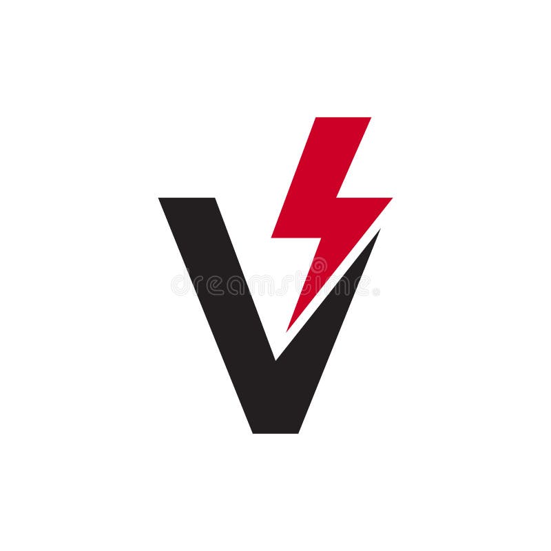 Letter V Logo Lightning Concept Stock Vector - Illustration of bolt ...