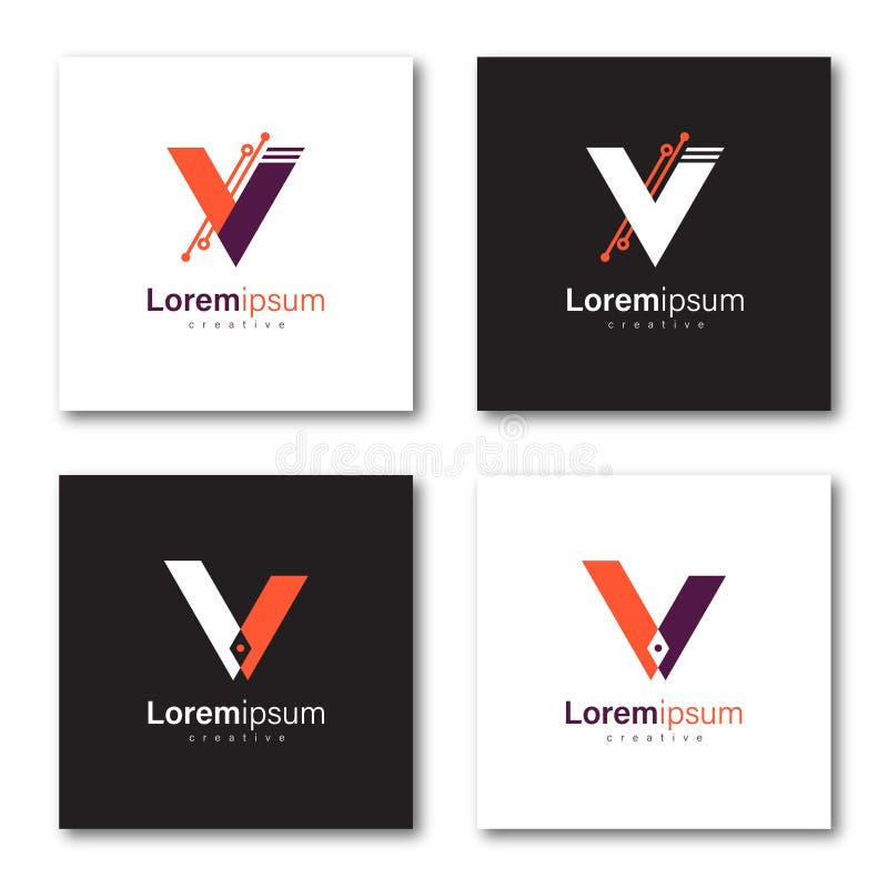 Letter V Logo Template Design Stock Vector - Illustration of logotype ...