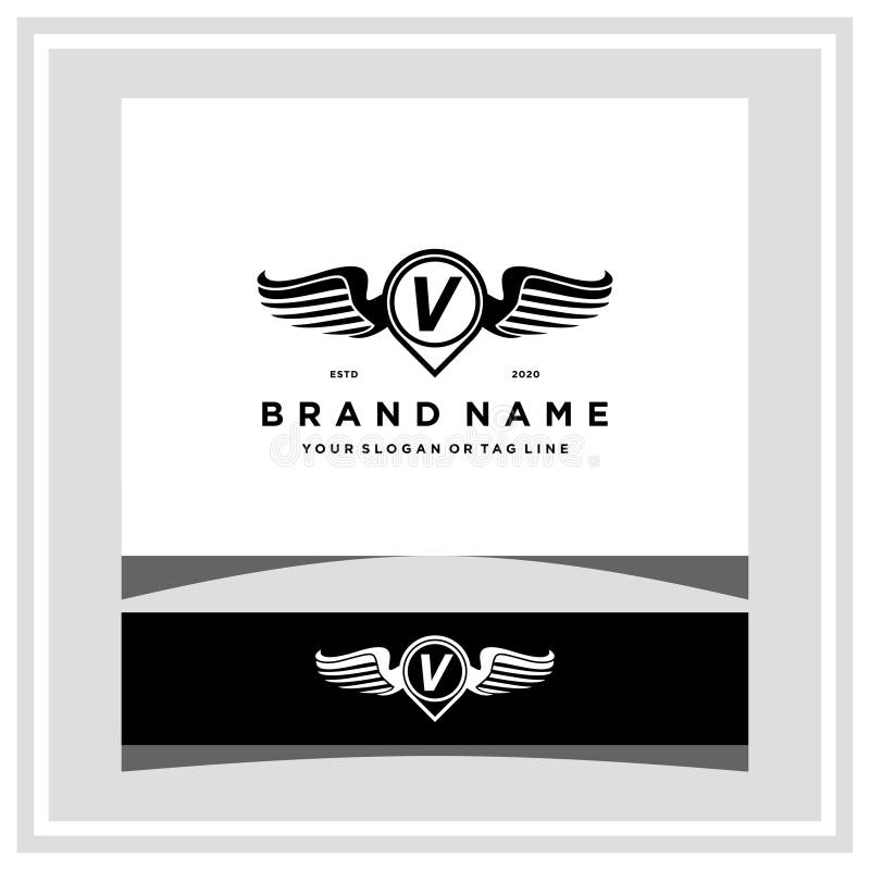 V Wing Logo Template Stock Illustrations – 443 V Wing Logo Template ...