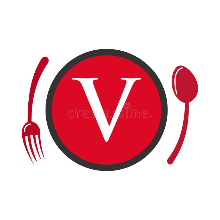 Letter V Restaurant Logo. Restaurant Logotype on Letter V Spoon and ...