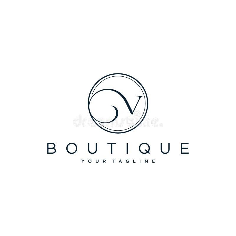 Letter V Script Initial Luxury Logo Design Vector Stock Vector ...