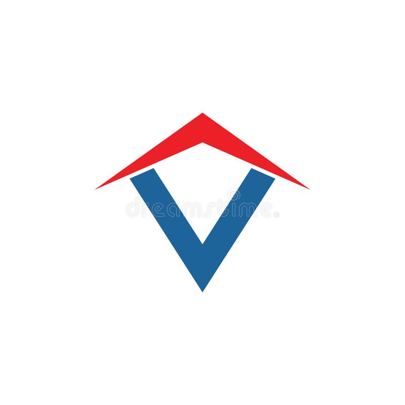 Letter V Simple Geometric Arrow Up Logo Stock Vector - Illustration of ...