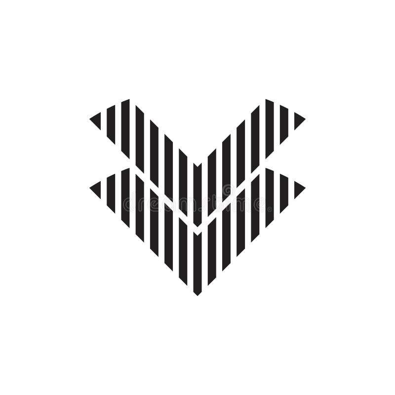 Letter V Simple Geometric Stripes Arrow Logo Vector Stock Vector ...