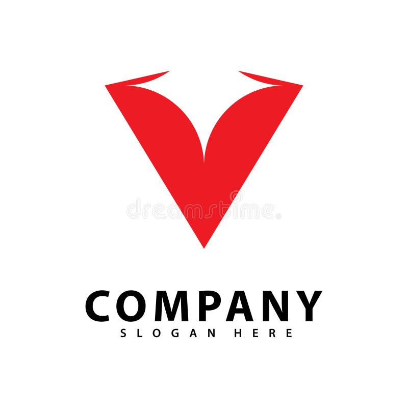 Letter V Simple Template Logo Stock Vector - Illustration of monogram ...