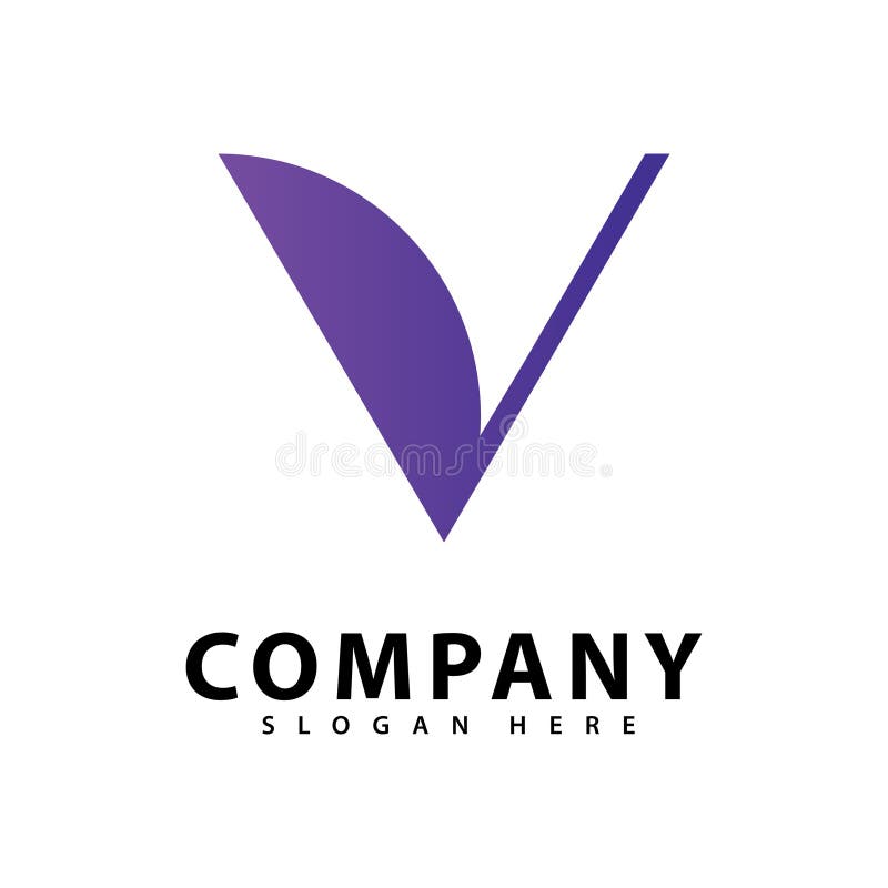 Letter V Simple Template Logo Stock Vector - Illustration of concept ...