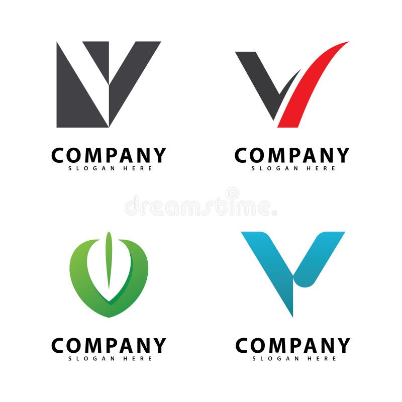 Letter V Simple Template Logo Stock Vector - Illustration of graphic ...