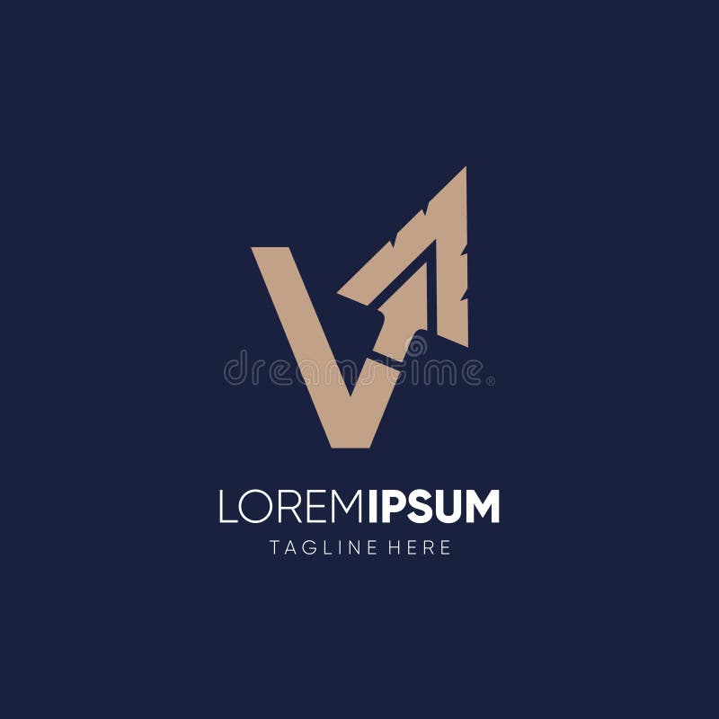 Letter V Spear Logo Design Vector Icon Graphic Emblem Illustration ...