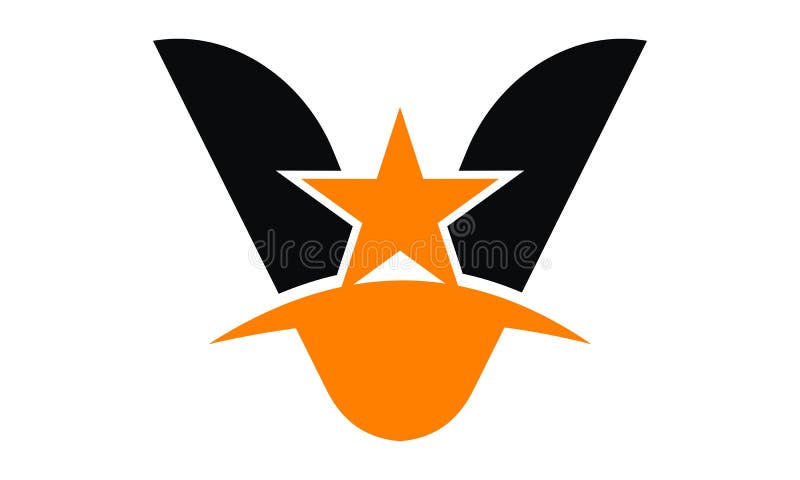 Letter V with Star stock vector. Illustration of fashion - 104575481