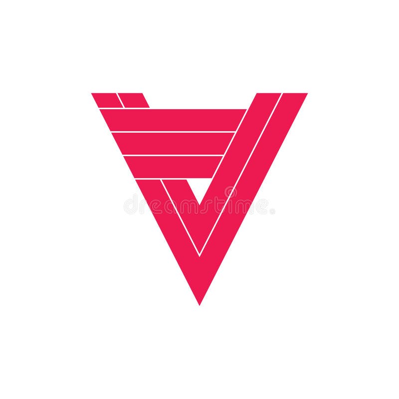 Letter V Stripes Geometric Dynamic Logo Vector Stock Vector ...