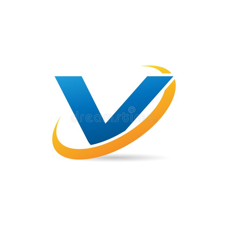 V Letter Design Logo. Letter V Icon Logo with Modern Swoosh Stock ...