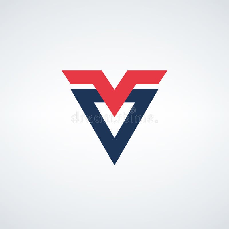 Letter V Triangle Geometric Logo Template Illustration Design. Stock ...