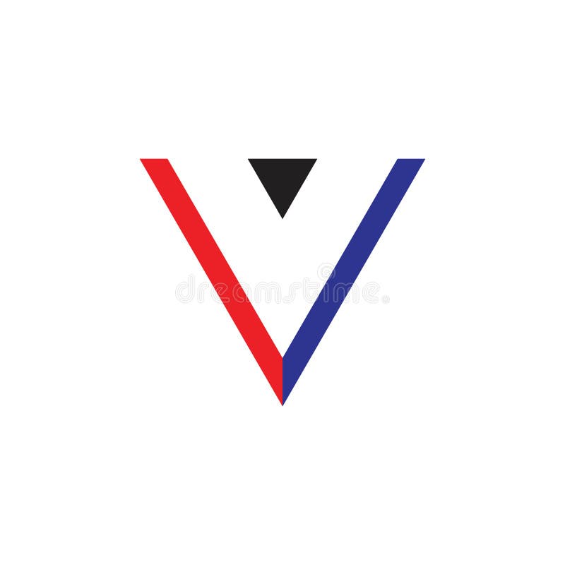 Letter V Triangle Geometric Logo Vector Stock Vector - Illustration of ...