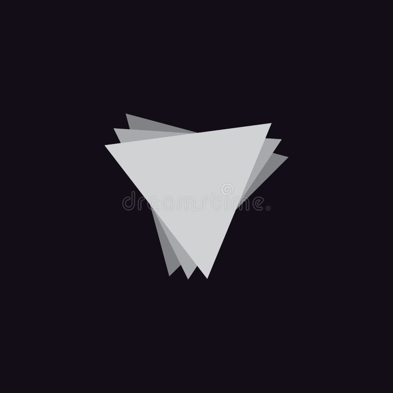 Letter V Triangle Paper Design Logo Vector Stock Vector - Illustration ...