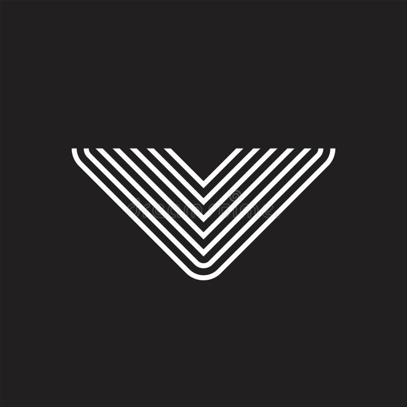 Letter V Triangle Stripes Lines Simple Logo Vector Stock Vector ...