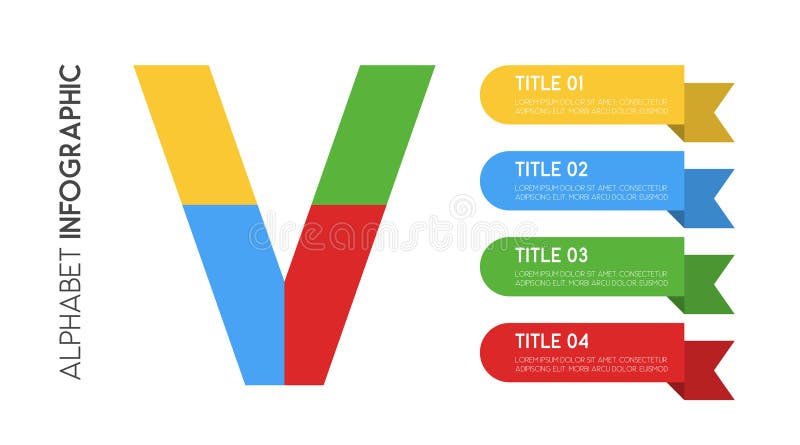 Letter V Vector Alphabet and Other Elements for Infographics Stock ...