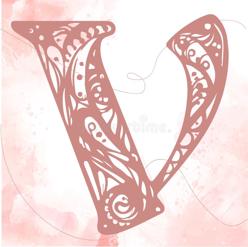Letter V. Vector Font for Labels, Posters Etc. Calligraphy, Typography ...