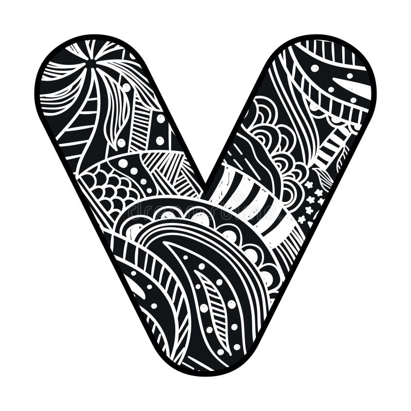 Letter V. Vector Illustration Decorative Design Stock Vector ...