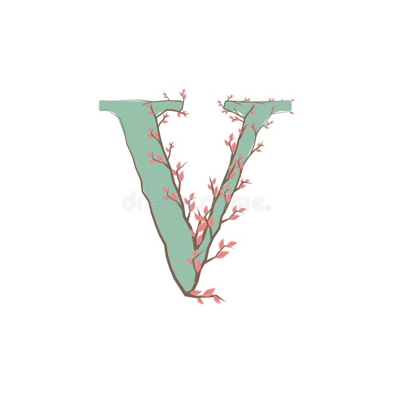 Letter V. Vector Illustration Decorative Design Stock Vector ...