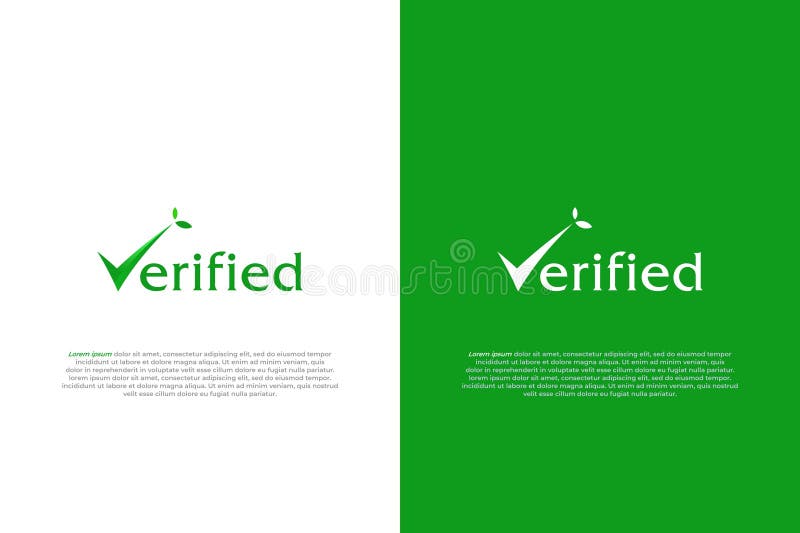 Letter V Verified Sign Word Green Leaf Nature Stock Vector ...