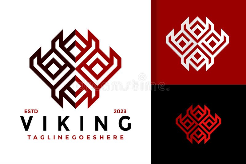 Letter V Viking Logo Vector Icon Illustration Stock Vector ...