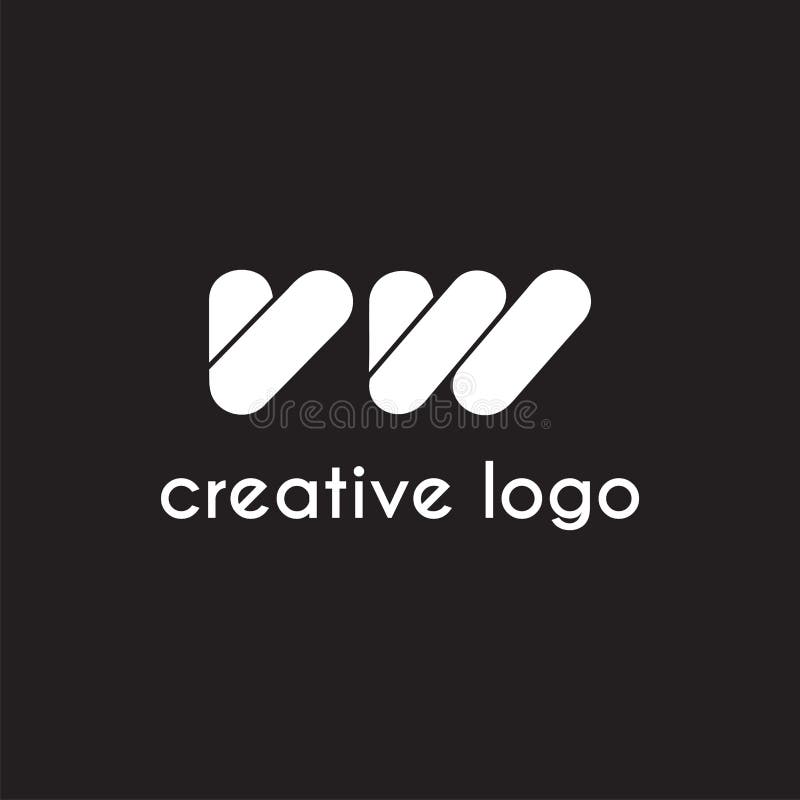 Letter V and W in Rounded Style Stock Illustration - Illustration of ...