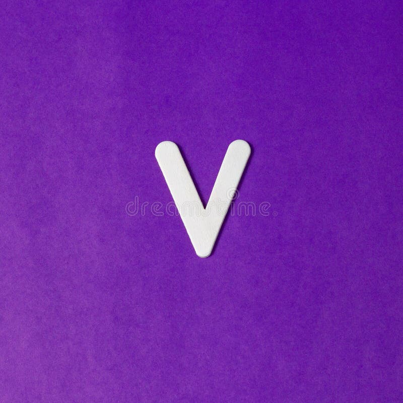 Letter V in Wood Texture - Purple Background Stock Image - Image of ...