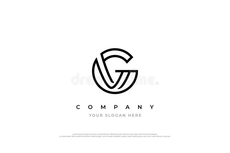 Letter VG or GV Logo Design Stock Vector - Illustration of logo, emblem ...