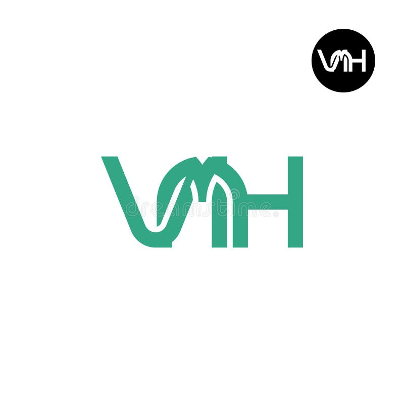Letter VMH Monogram Logo Design Logotype Stock Vector - Illustration of ...