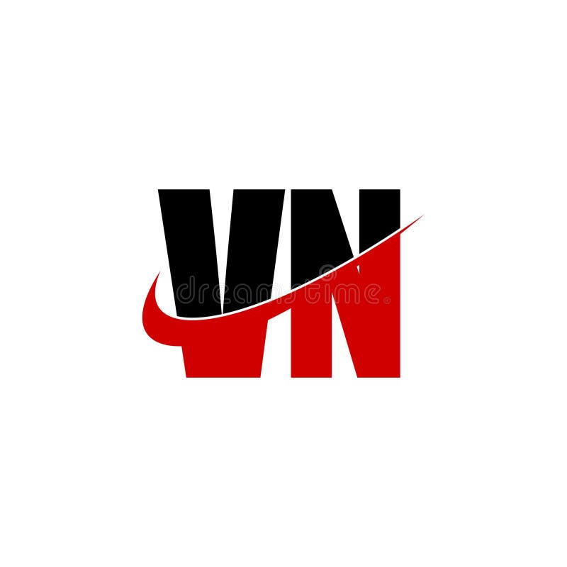 Letter Vn Simple Monogram Logo Icon Design Stock Vector Illustration