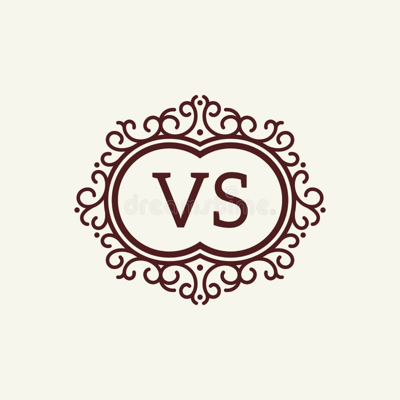 Letter VS Monogram Logo Elegant Typeface Design Stock Vector ...