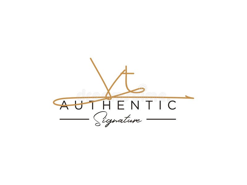 Letter VT Signature Logo Template Vector Stock Vector - Illustration of ...