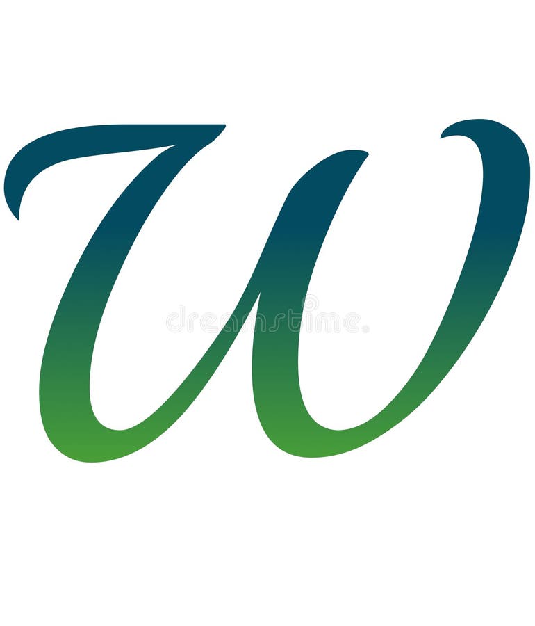 Letter W of the Alphabet Made with Green and Blue Gradient Stock ...
