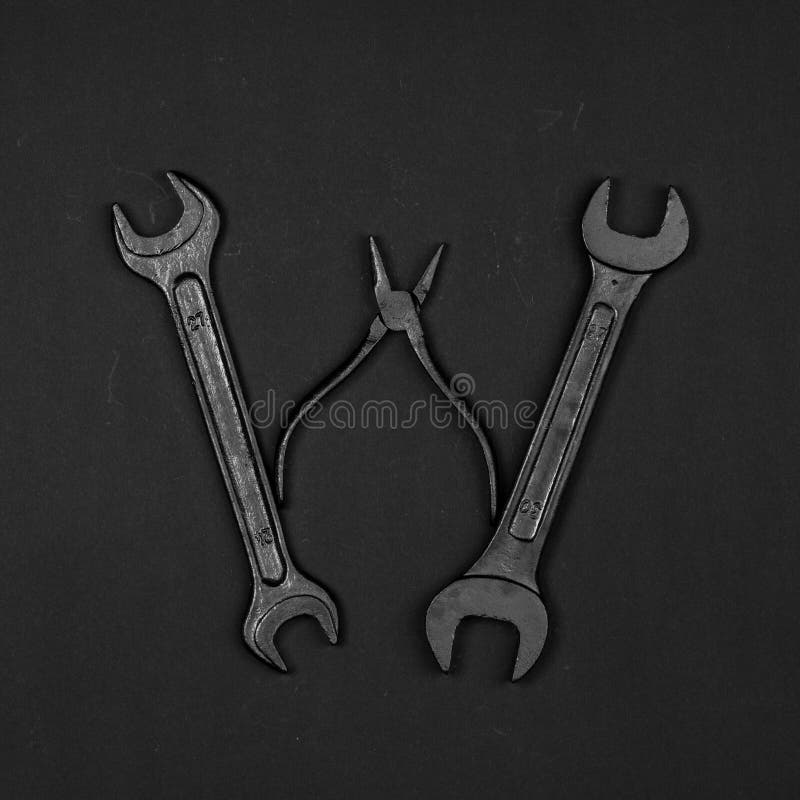 Letter W. Alphabet Made of Repair Tools Stock Image - Image of ...