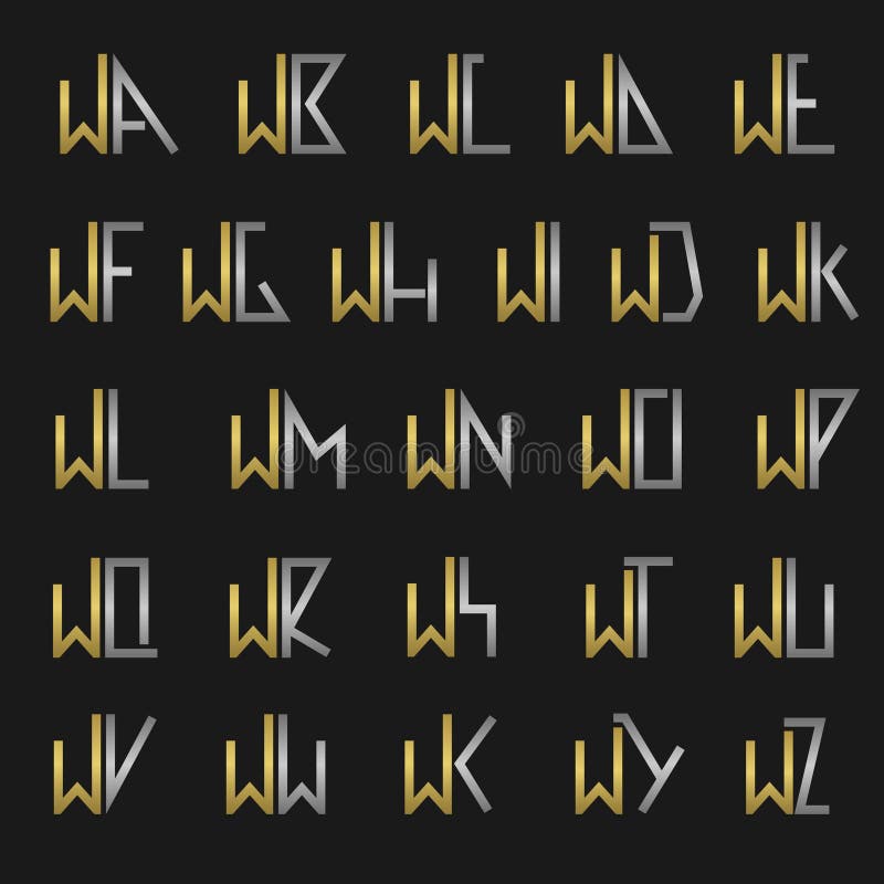 Letter W with alphabet stock vector. Illustration of vector - 67546238