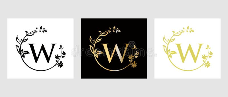 Letter W Beauty Logo for Decorative, Flower, Spa Template Stock Vector ...