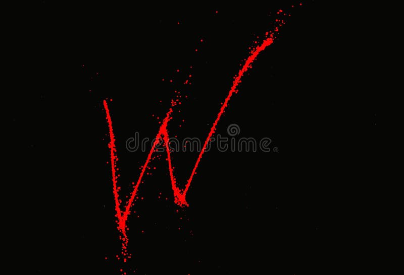 Letter W in Black Background Stock Illustration - Illustration of ...