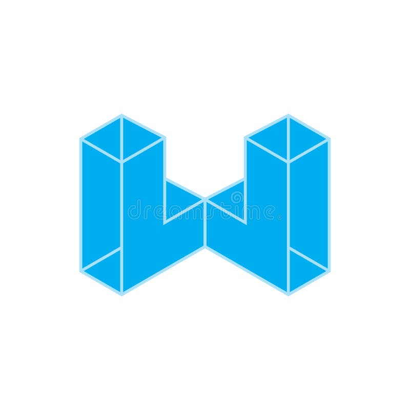 Letter W Blue Diamond Geometric3d Logo Vector Stock Vector ...