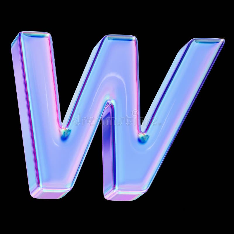 Letter W in Chromatic 3D Style Stock Illustration - Illustration of ...