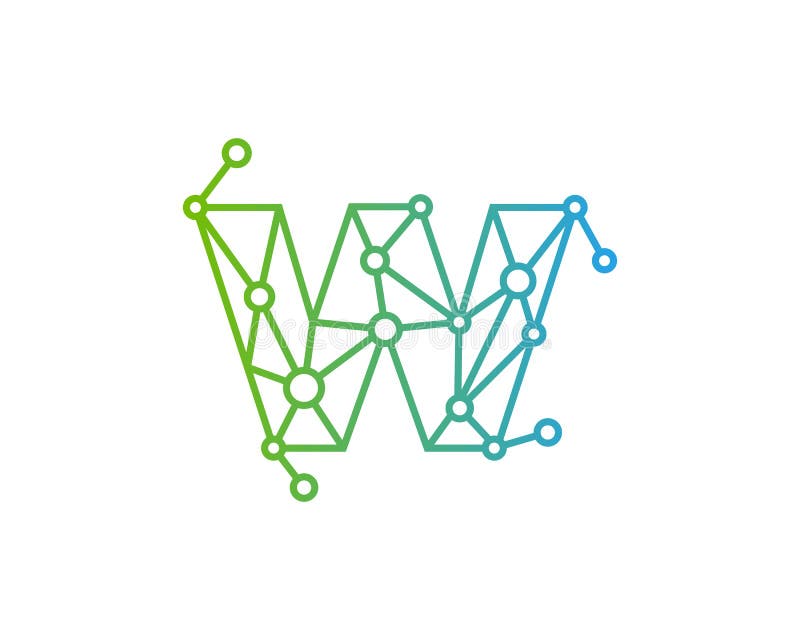 Letter W Connect Dot Network Icon Logo Design Element Stock Vector ...