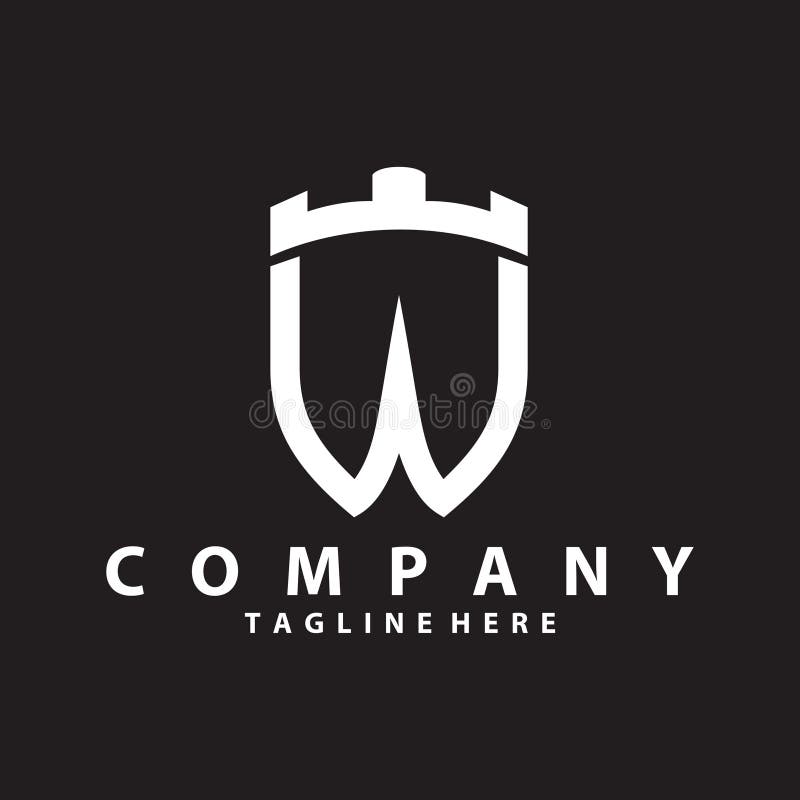 Letter W Crown Fortress Logo Design Vector Stock Vector - Illustration ...