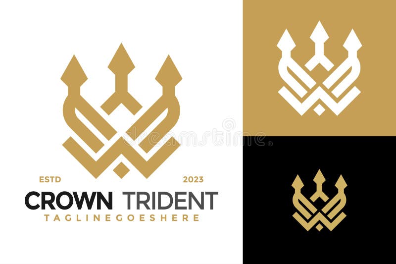Letter W Crown Trident Logo Design Vector Symbol Icon Illustration ...
