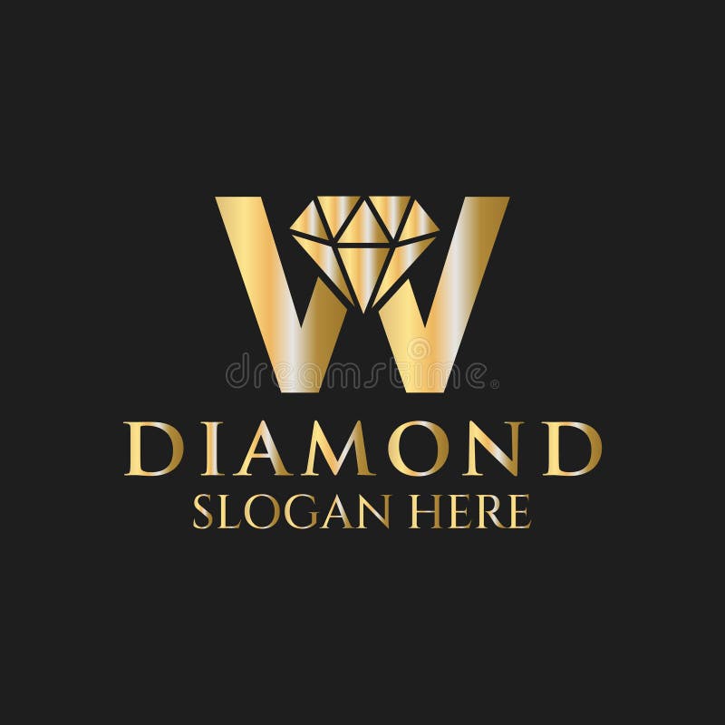 Letter W Diamond Logo Design. Jewelry Logo with Diamond Icon Vector ...