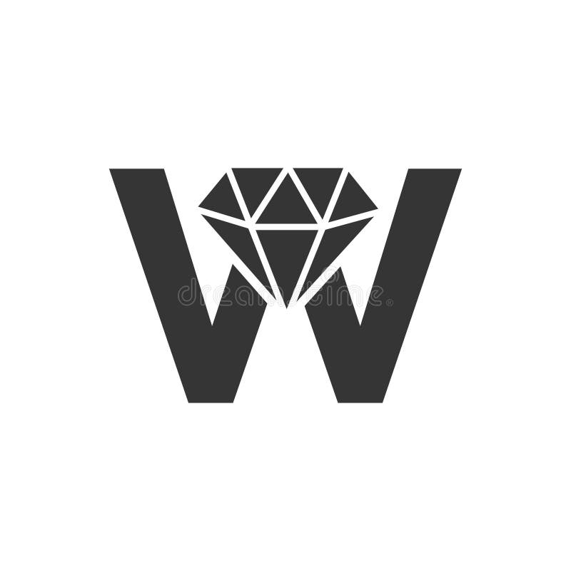 Letter W Diamond Logo Design. Jewelry Logo with Diamond Icon Vector ...