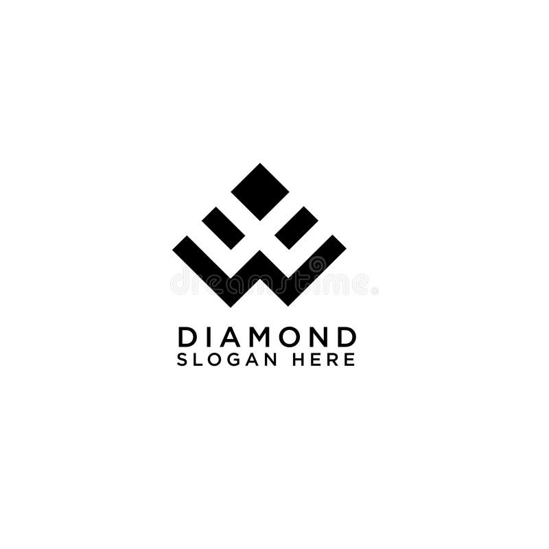 Letter W Diamond Logo Design Vector Illustration Stock Illustration ...