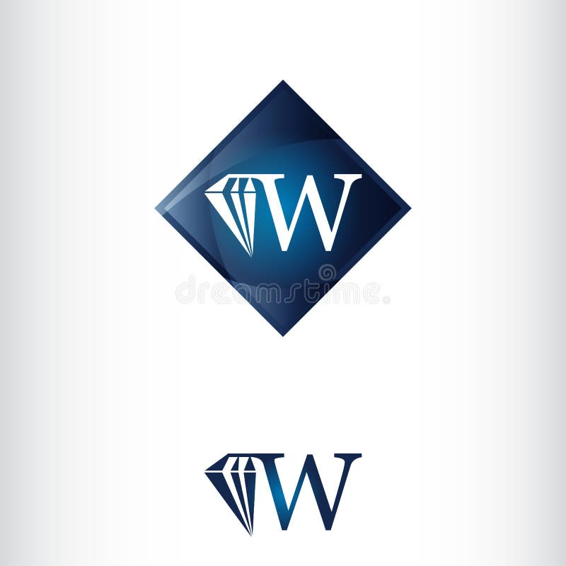 Letter W and Diamond Shape, Luxury Creative Logo Stock Vector ...
